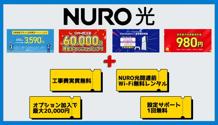 NURO光キャンペーンまとめ【2024年8月】一番お得なキャンペーンはキャッシュバック60,000円！ – ウルトラドメイン